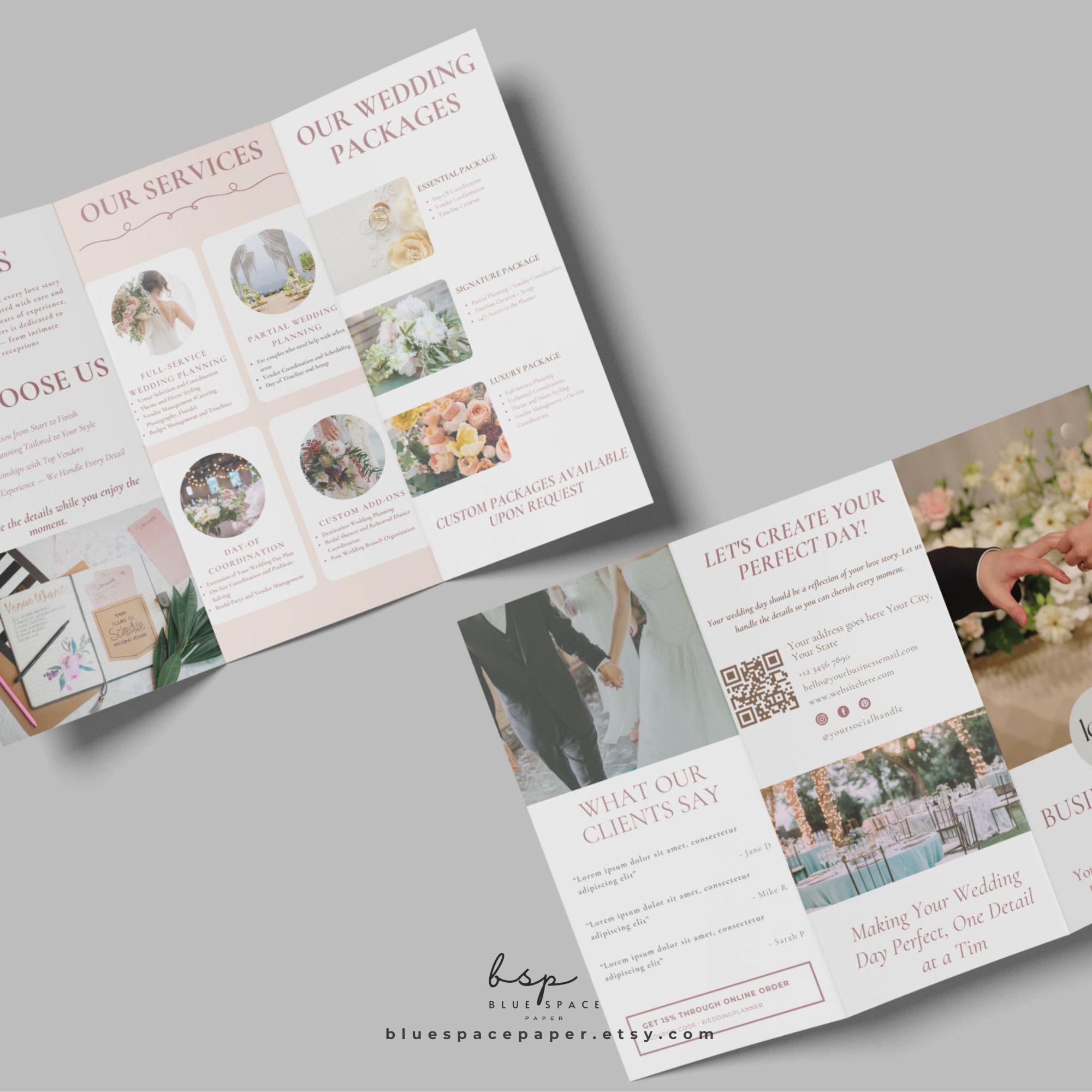 Wedding Planner Brochure Template, Event Planner Flyer Canva, Event ...