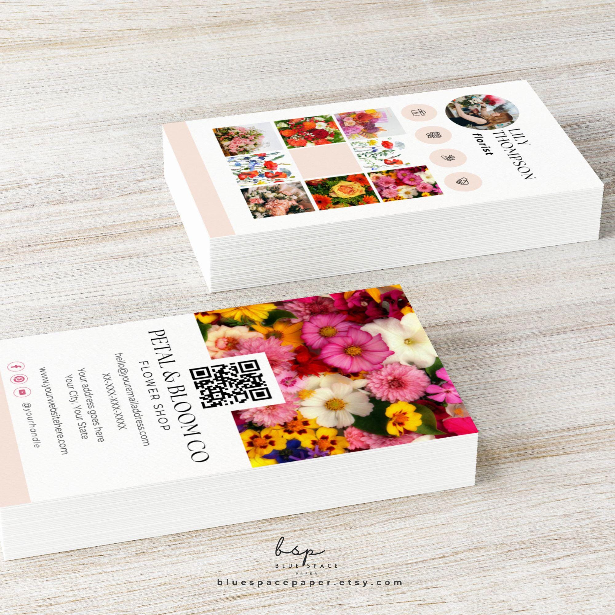 IG Business Card Florist, DIY Flower Business Cards, Florist Instagram ...