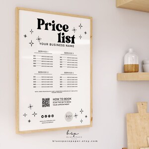 Price List for Craft Fair, Price Sheet Template, DIY Price List ...