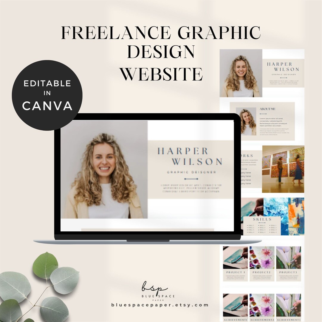 Website Template for a Freelancer, Graphic Design Portfolio Website ...