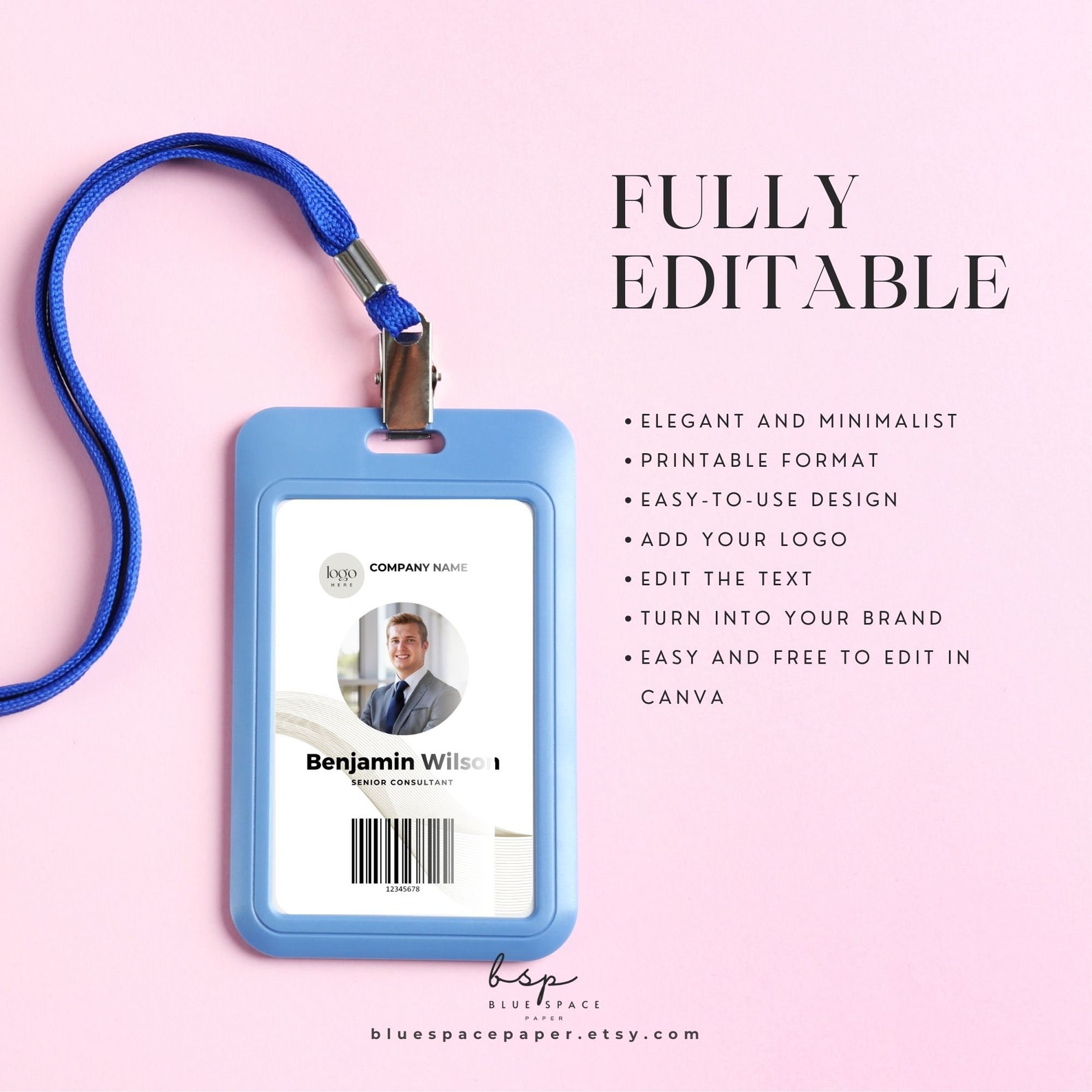 ID Card Template Canva, Corporate Identity Template, Editable ID Card ...