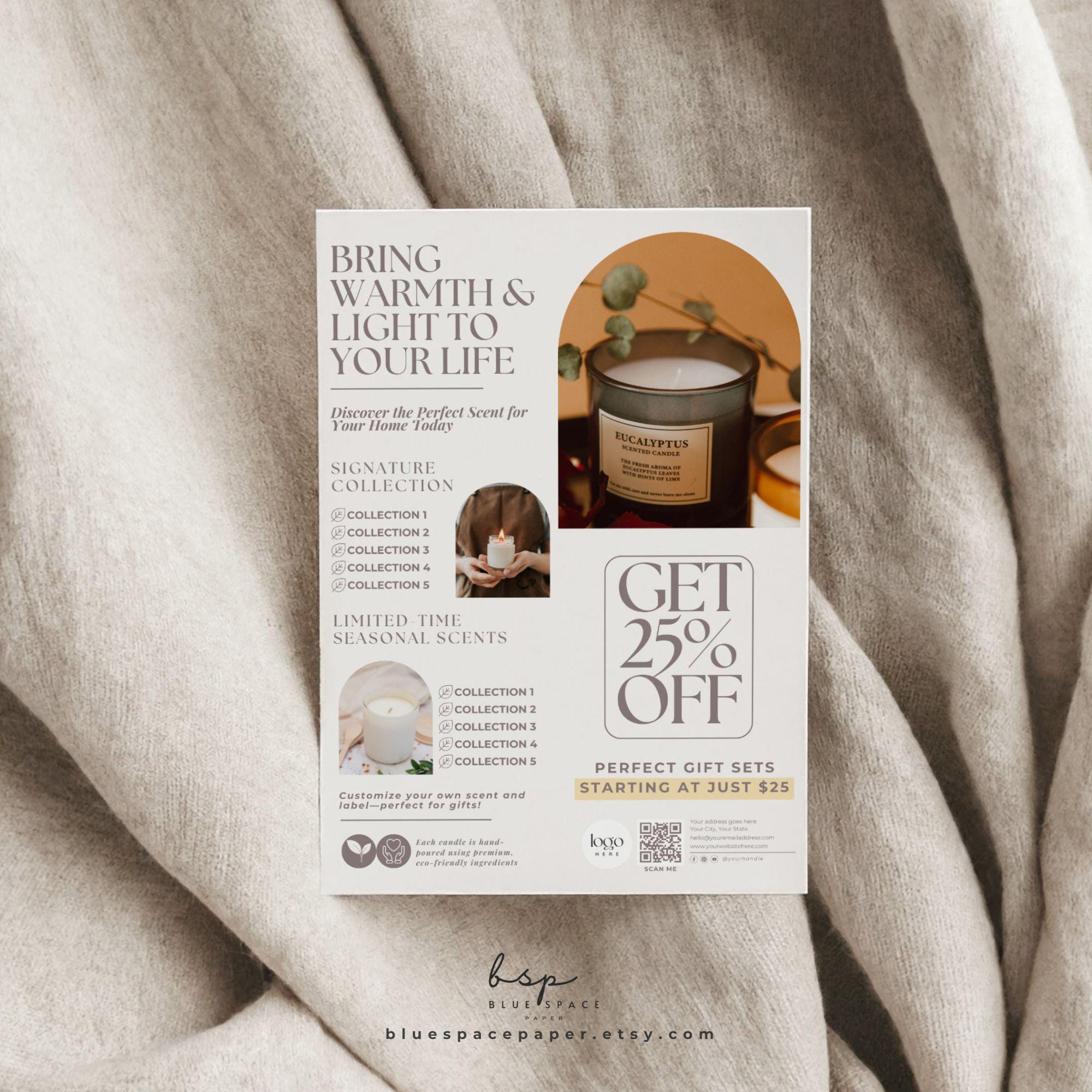 Candle Business Flyer, Soy Wax Candle Flyer, DIY Flyer Template Canva ...