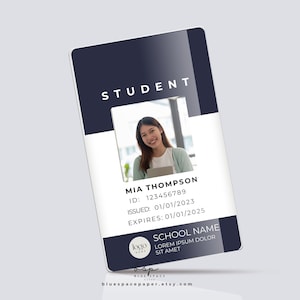 College Student ID Card Template Canva, Editable ID Badge, Customize ID ...