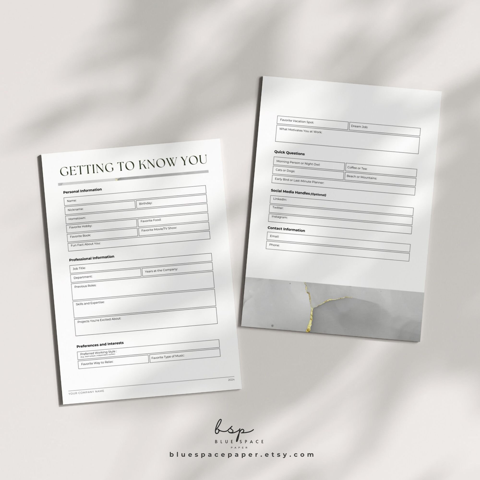 Getting to Know You for Coworkers, All About Me Sheet, Coworker ...