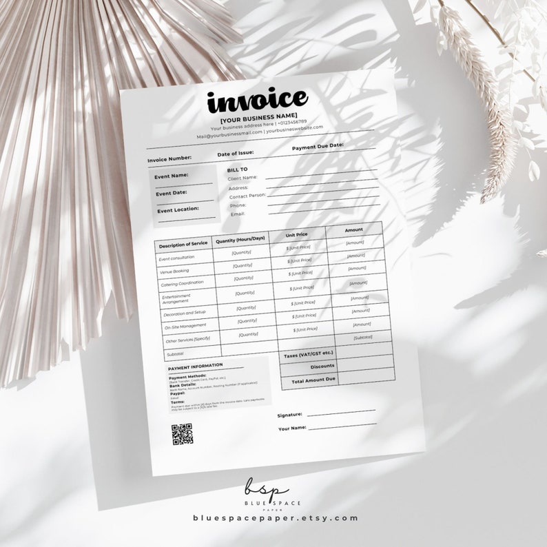Event Planner Invoice, Event Planning Document, Event Decor Contract ...