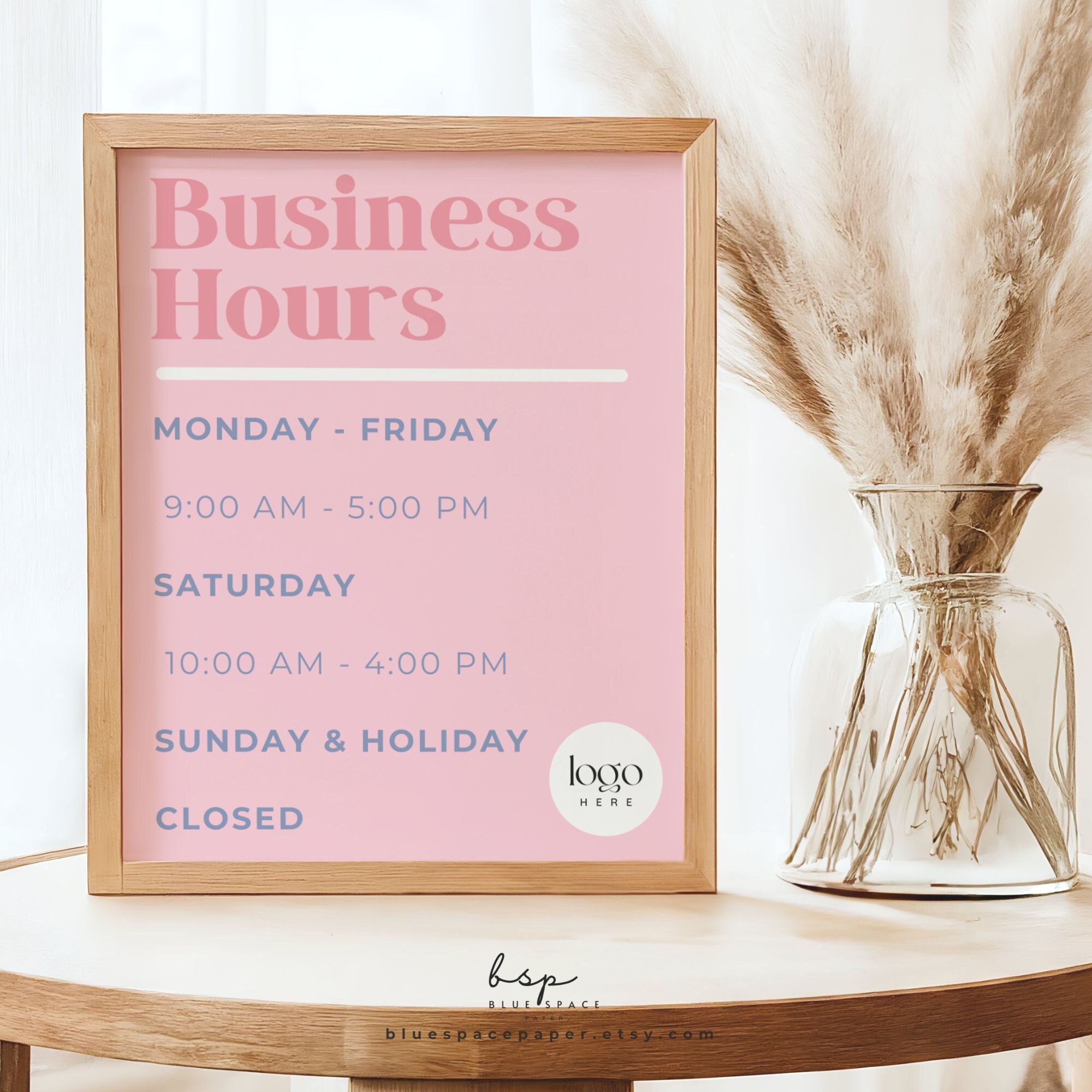 Business Hours Sign Editable Printable Template, Shop Opening Times ...