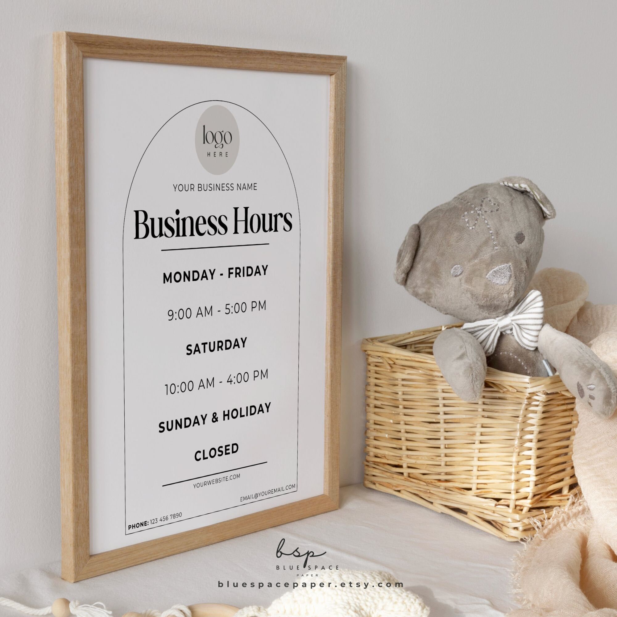 Business Hours Sign Editable Printable Template, Kids Store Front ...