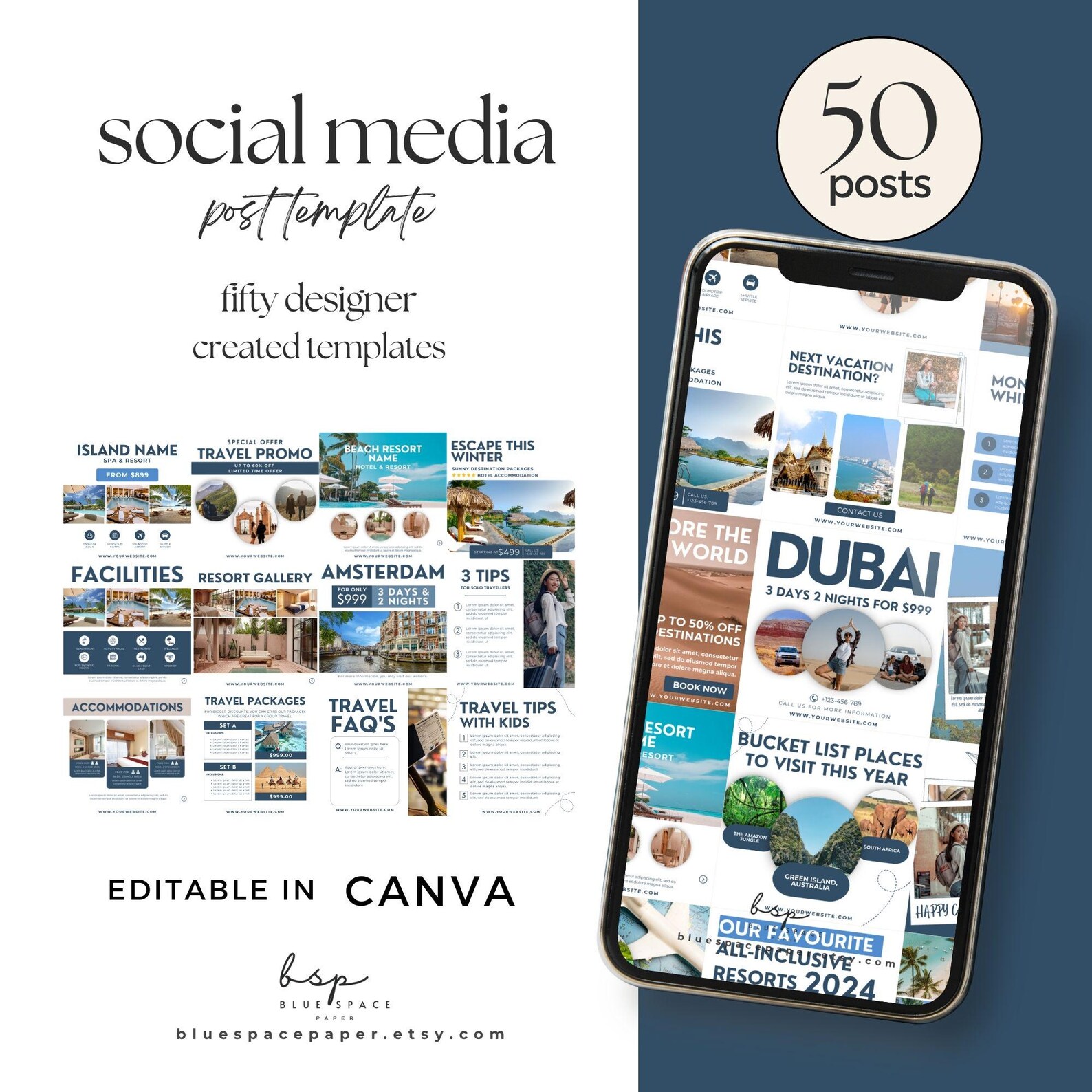 Travel Agent Social Media Branding, Travel Agency Instagram Template ...