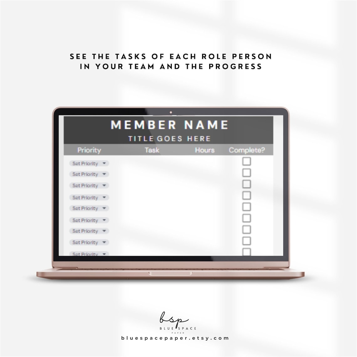 Team Task Tracker, Project Management Template, Priority Matrix, Team ...