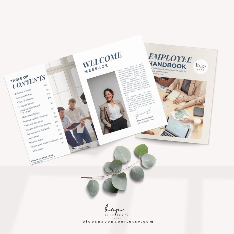 Employee Training Manual in Canva, Employee Handbook Template, Employee ...
