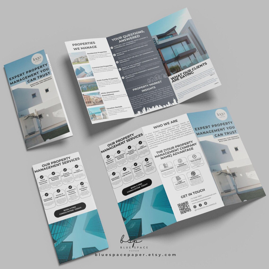 Property Management Brochure, Commercial Real Estate Brochure Template ...
