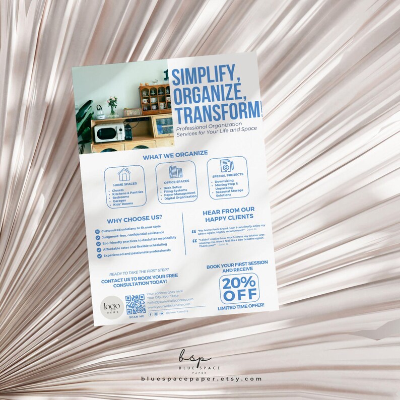 Home Organizer Flyer, Professional Organizer Flyer Canva Template ...