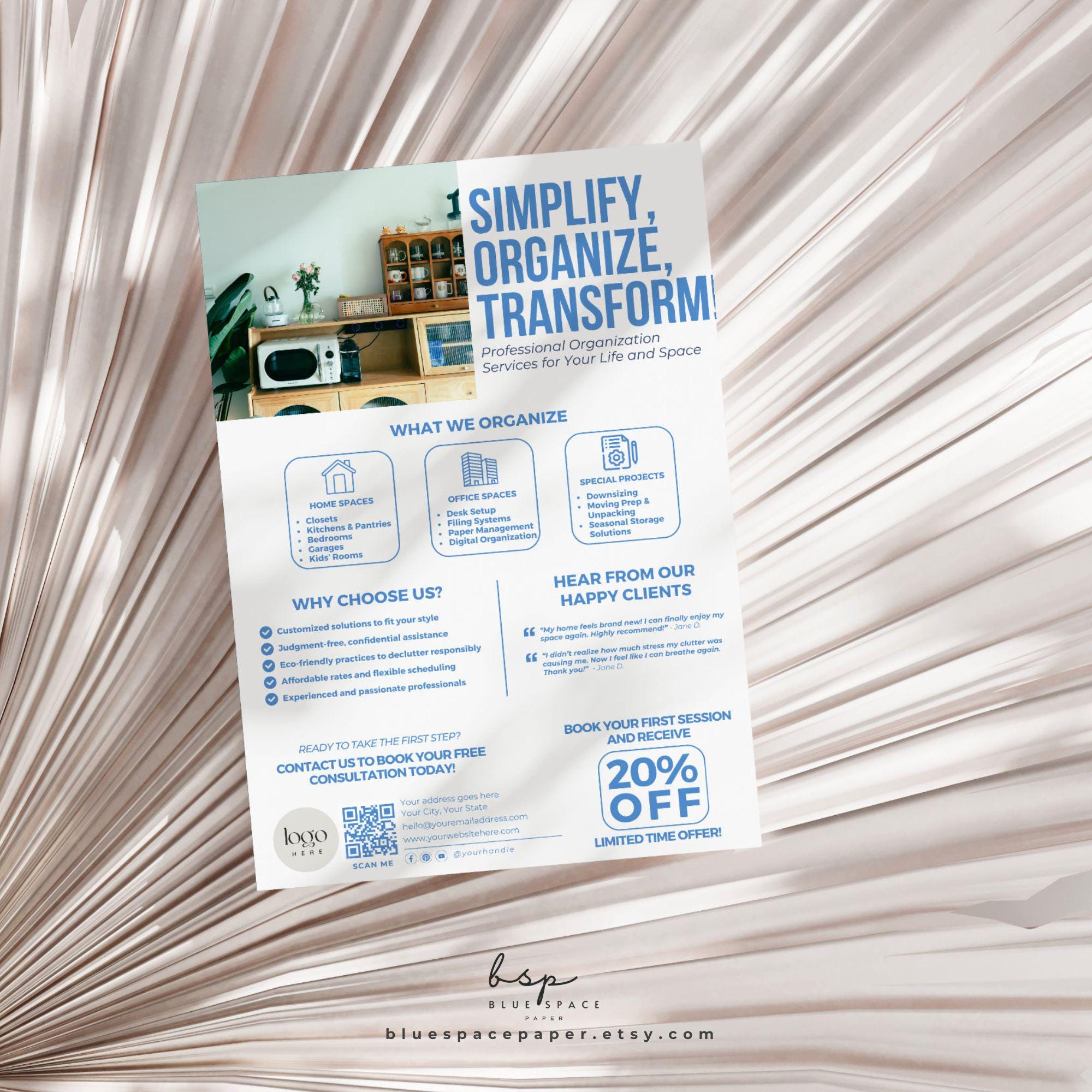 Home Organizer Flyer, Professional Organizer Flyer Canva Template ...