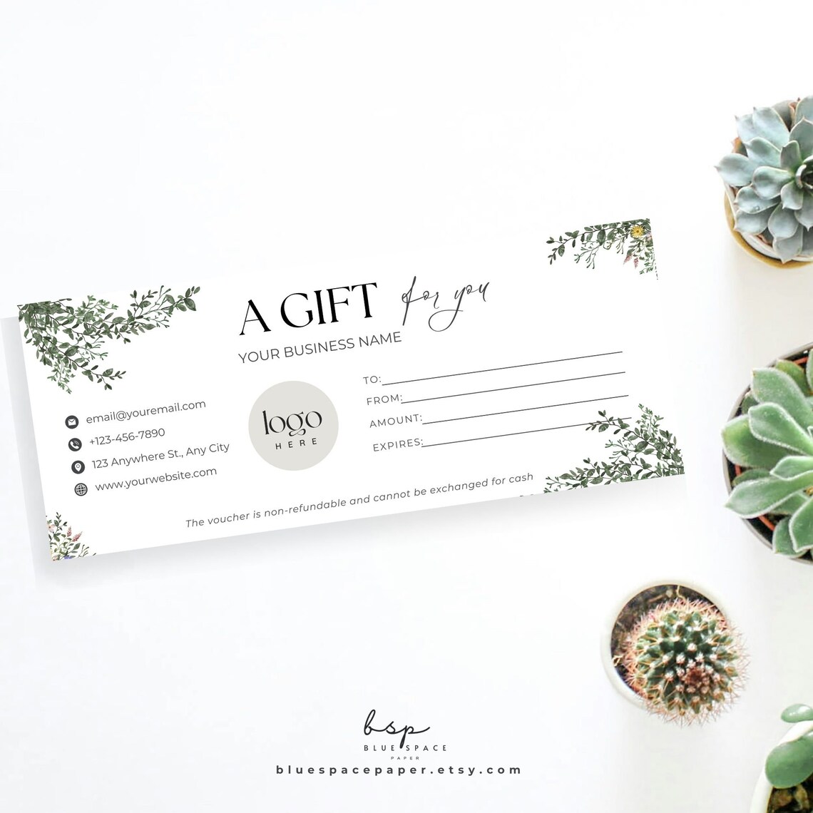 Hair Salon Gift Voucher, Printable Gift Certificate Salon, Editable ...