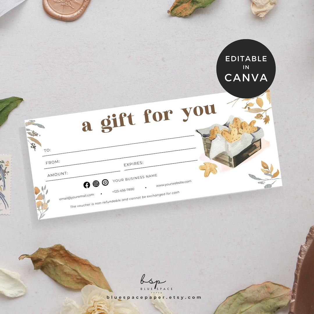 Cake Gift Certificate, Baking Gift Certificate, Editable Gift ...