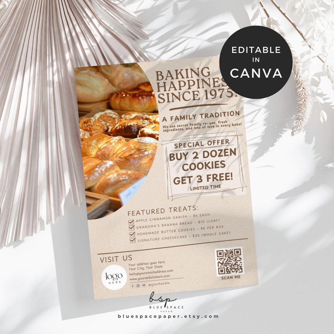 Bakery Price List Flyer, Home Bakery Flyer, Bakeshop Sale Flyer, Bake ...