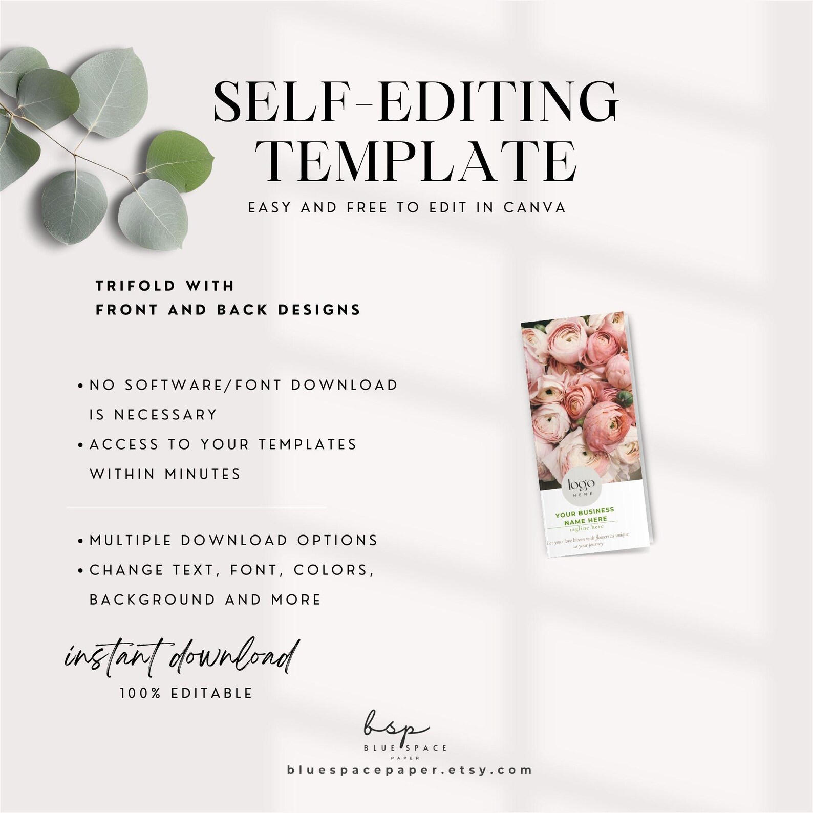 Wedding Flower Brochure, Wedding Florist Brochure, Florist Flyer Canva ...