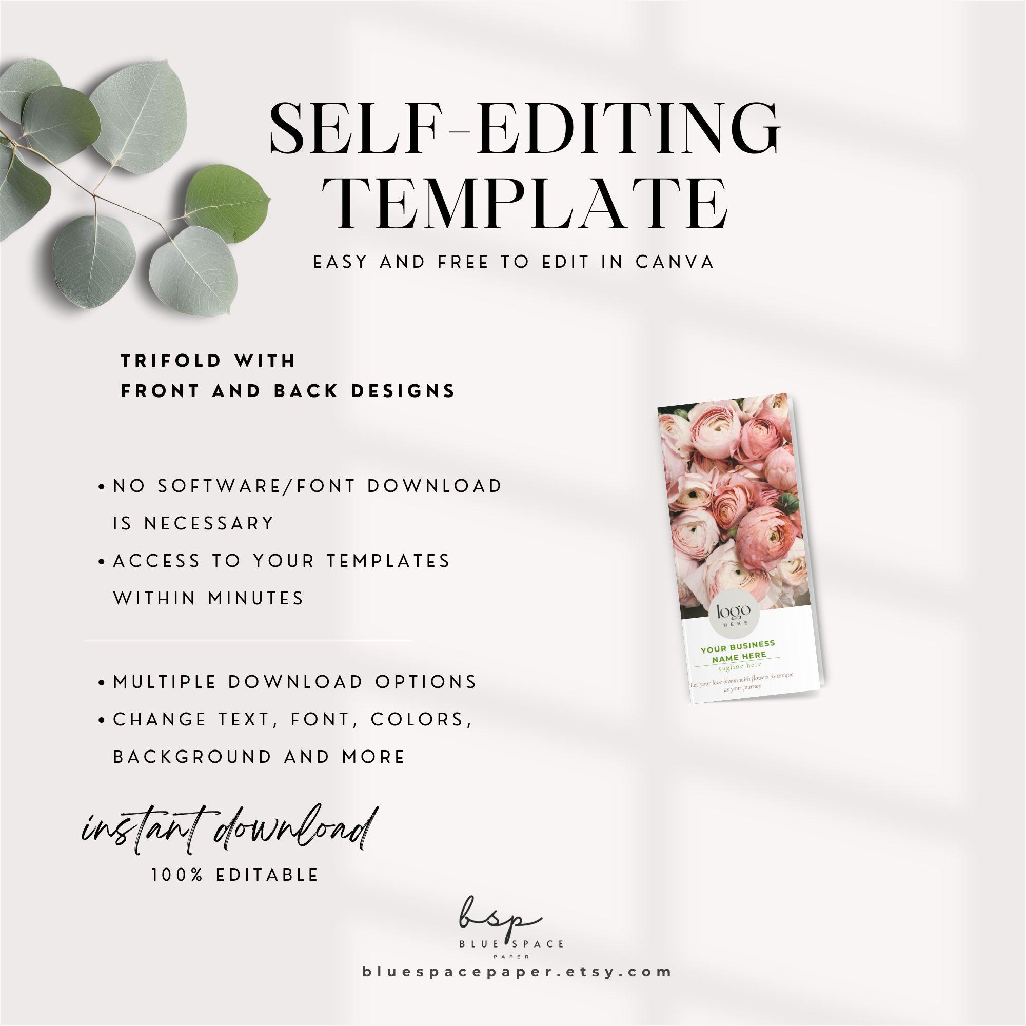 Wedding Flower Brochure, Wedding Florist Brochure, Florist Flyer Canva ...