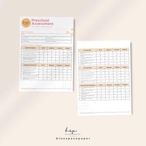 Preschool Assessment Sheets, Pre K Assessment Template, Homeschool ...