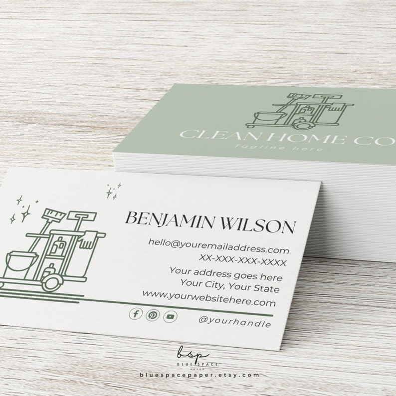 Cleaning Services Business Cards Template, House Cleaning Business ...