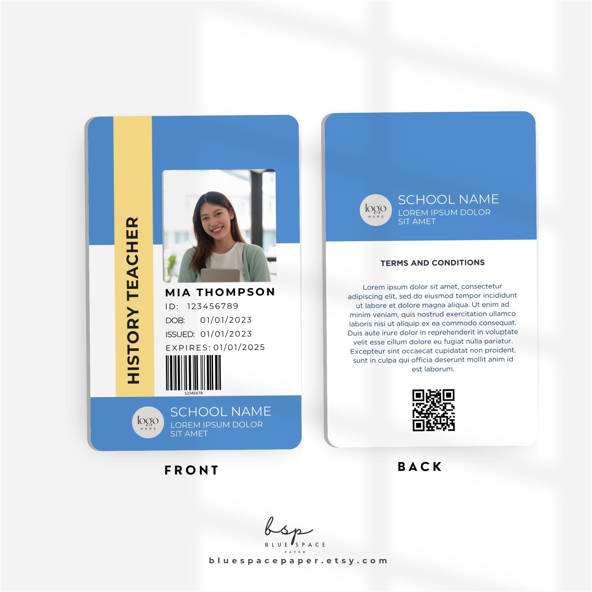 Homeschool Teacher ID Card, Editable Id Badge, ID Card Template Canva ...