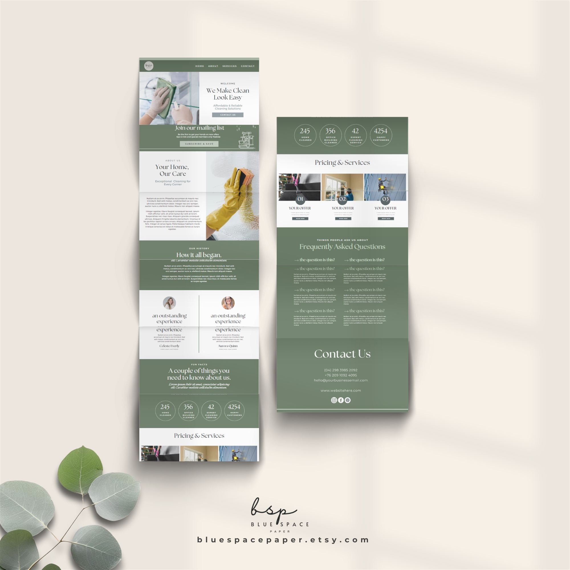 Professional Cleaning Website, Cleaning Service Website, Canva Website ...