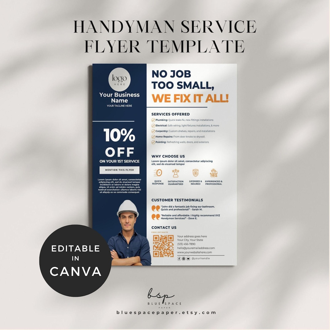 Handyman Business Flyer, Construction Business Flyer Template, Home ...