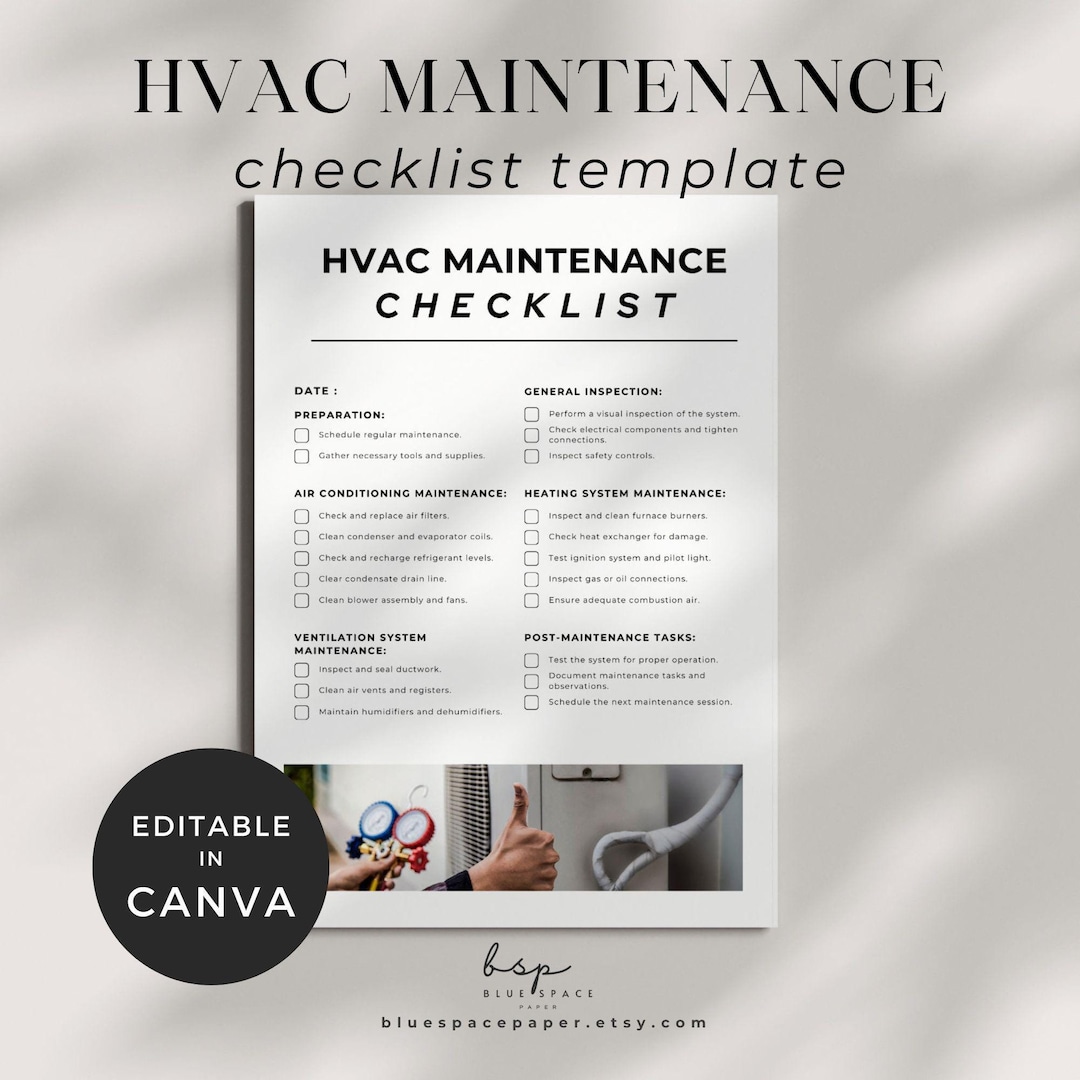 HVAC Maintenance Checklist, HVAC Maintenance Agreement, Air Conditioner ...