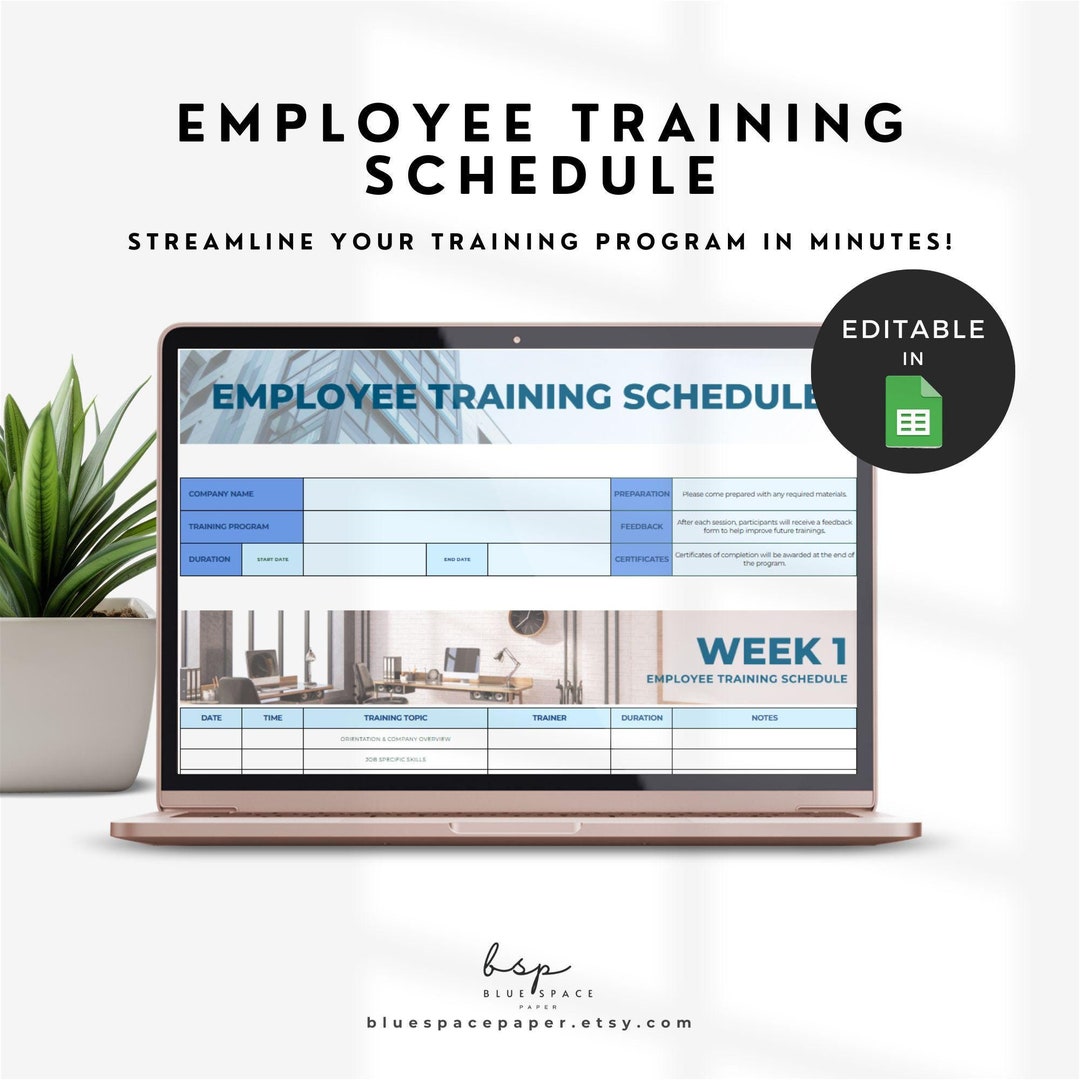 Employee Training Schedule, Training Tracker for Employee, HR ...