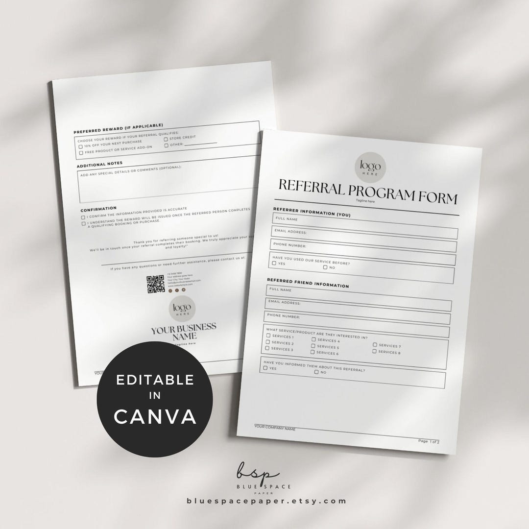 Referral Form, Referral Program Template, Affiliate Marketing Templates ...