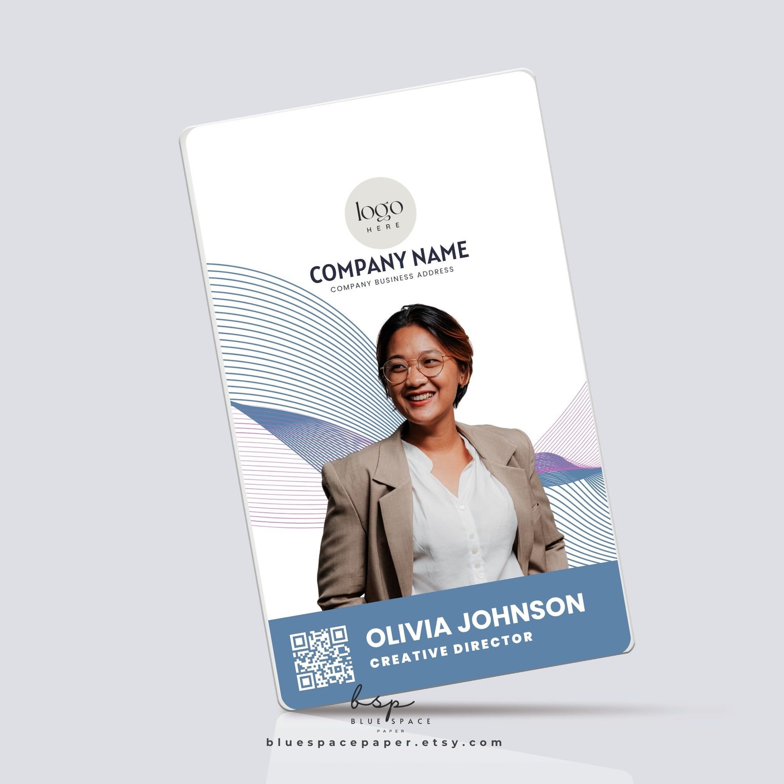 Editable ID Badge, ID Card Template Canva, Customize ID Card, Printable ...