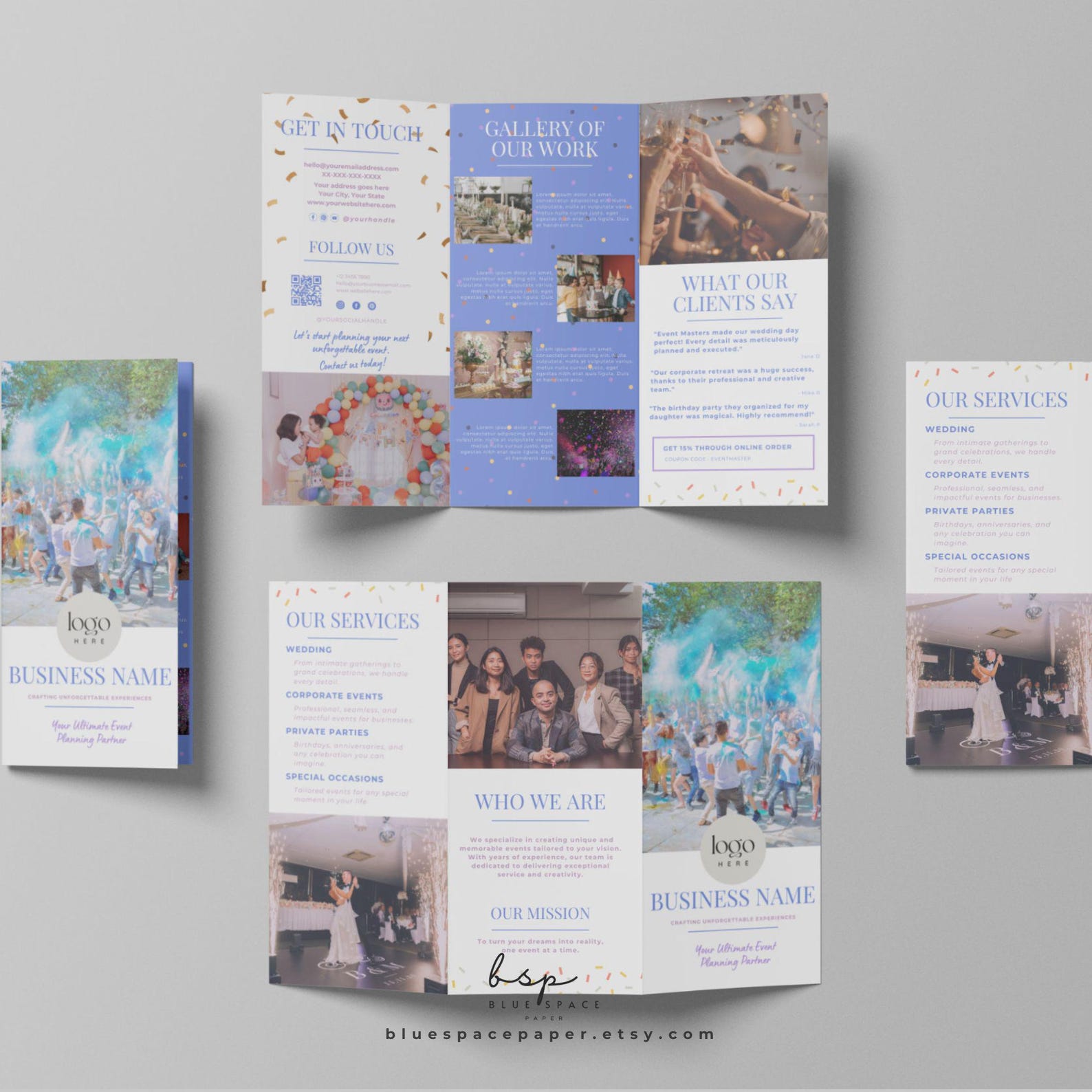 Event Planner Brochure, DIY Flyer Template, Trifold Pamphlet Template ...