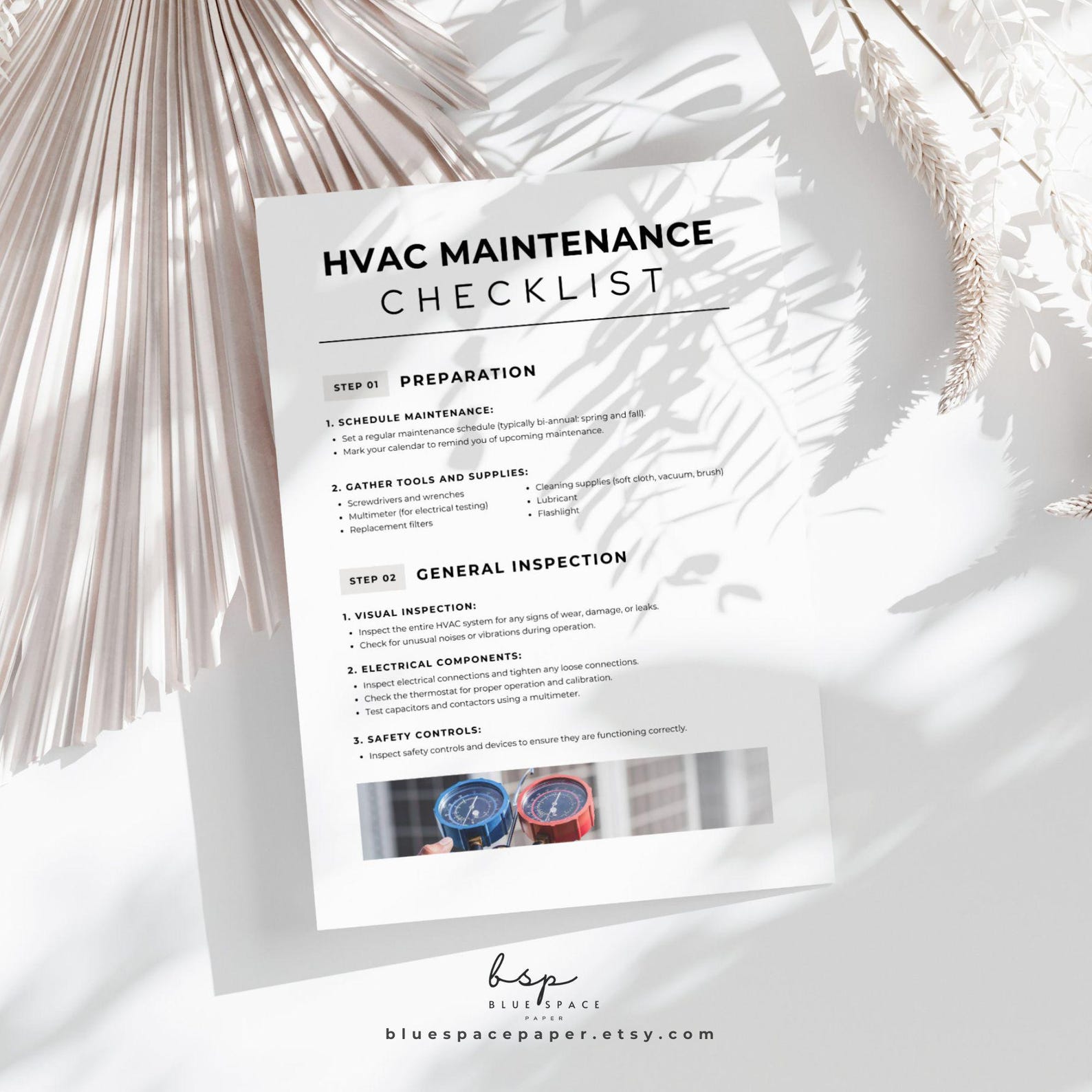 HVAC Maintenance Checklist, HVAC Inspection Checklist Template Canva ...