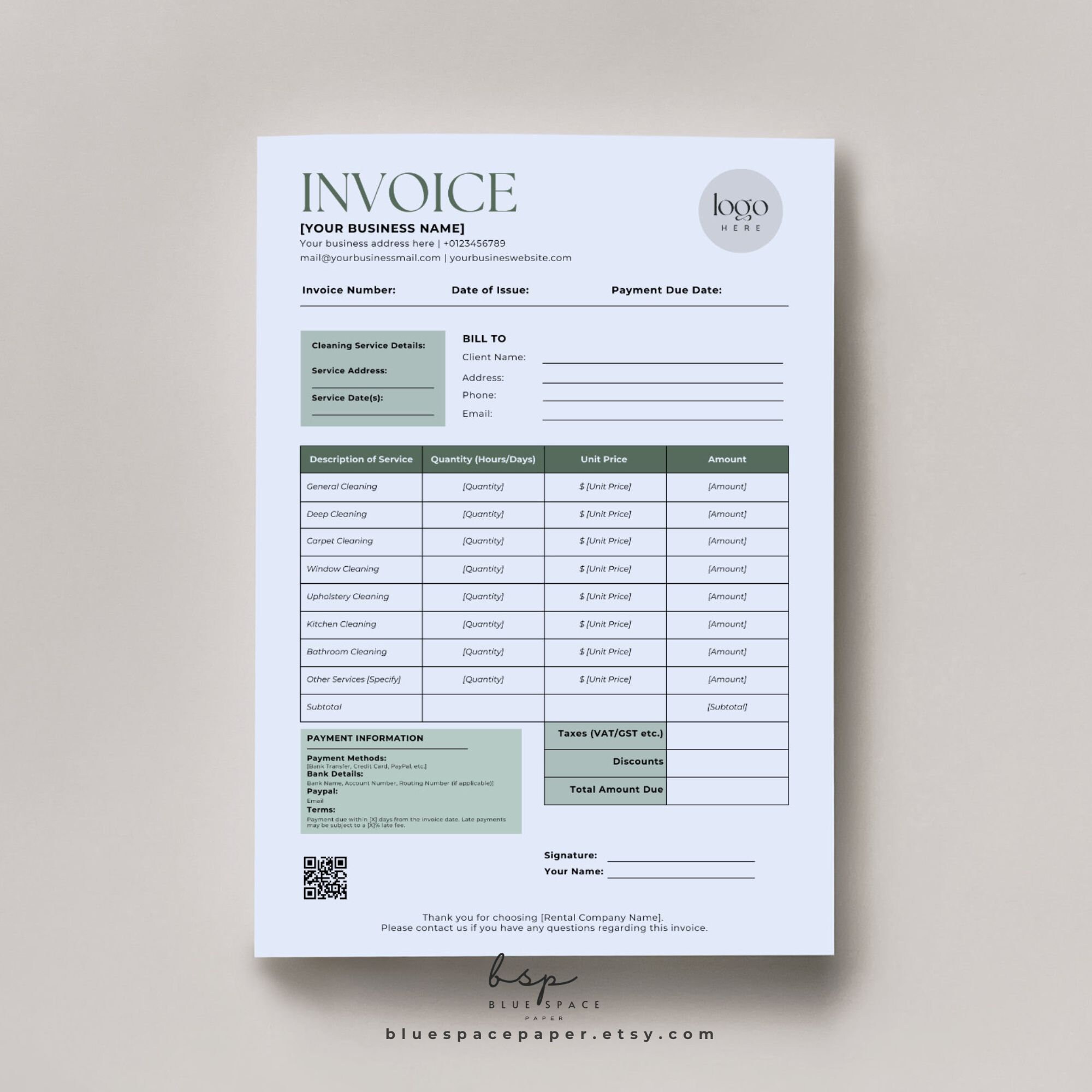 Cleaning Company Invoice Template, Commercial Cleaning Quote ...