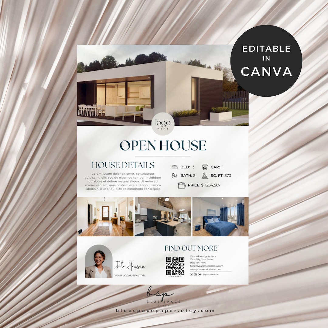 Real Estate Flyer With QR Code, Commercial Real Estate Flyer Templates ...