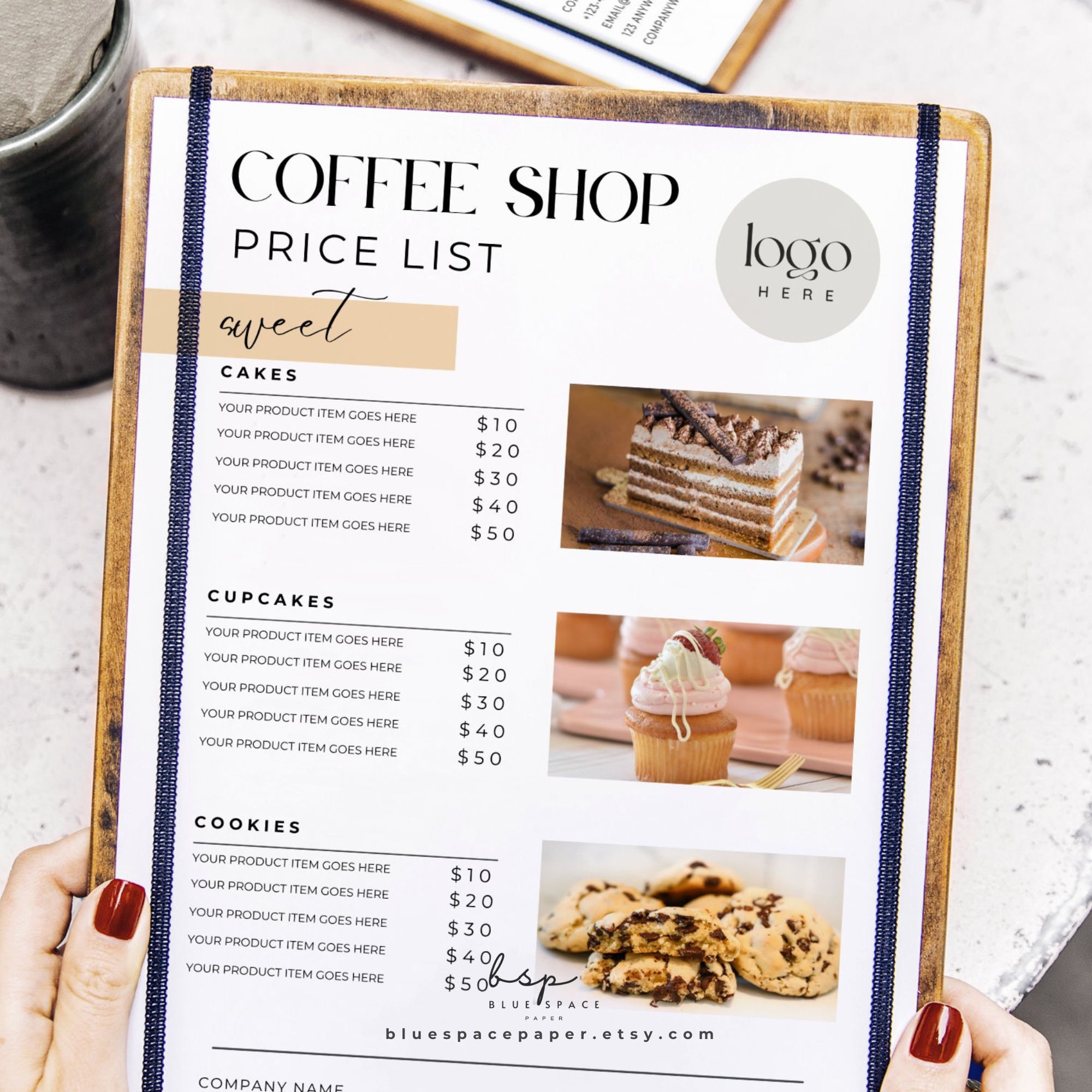 Coffee Shop Price List, Cafe Menu Template, Bakery Menu Template ...