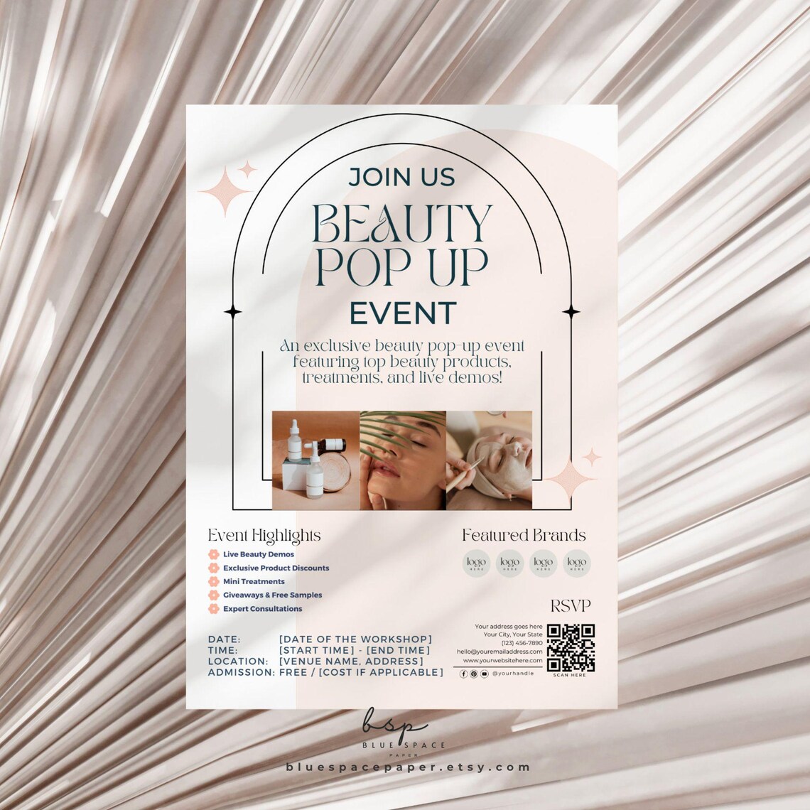 Beauty Pop up Flyers, Pop up Shop Flyer, Boutique Branding Marketing ...