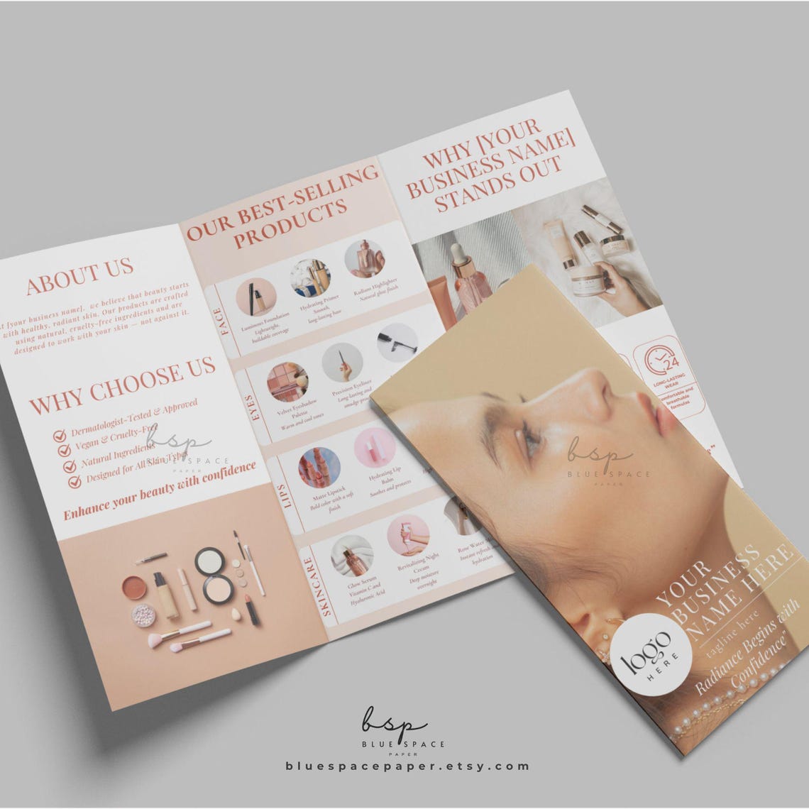 Cosmetic Template Brochure, Beauty Studio Leaflet, Cosmetic Flyer Canva ...