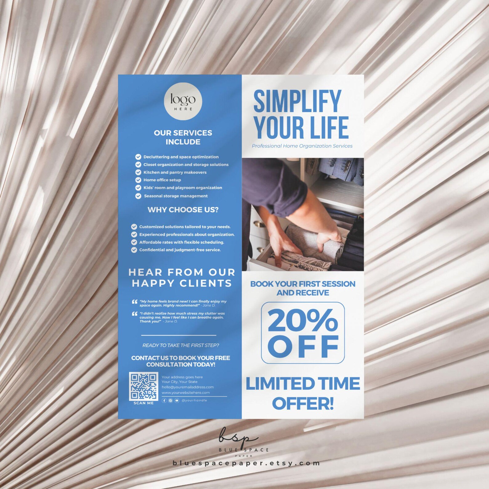 Home Organizer Flyer, Professional Organizer Flyer Canva Template ...