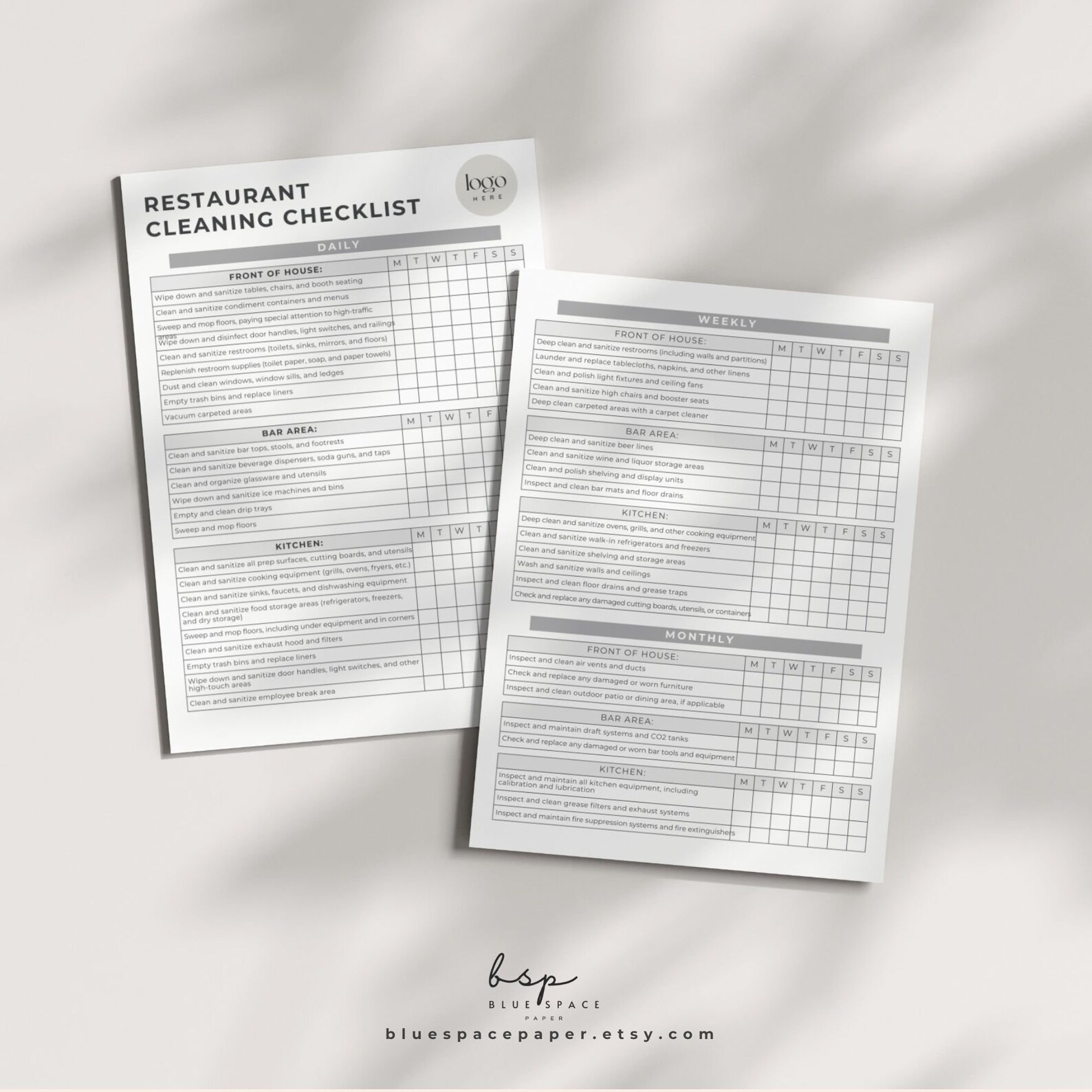 Restaurant Cleaning Checklist, Kitchen Cleaning Checklist Template ...