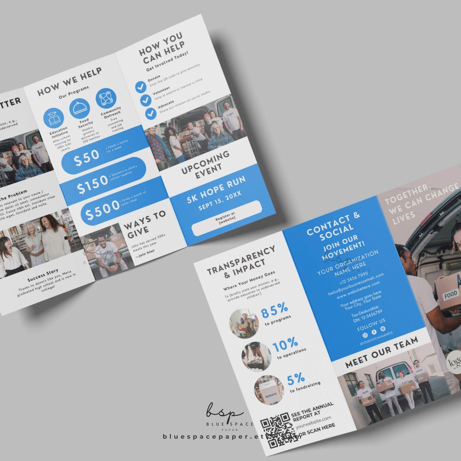 Non Profit Brochure Template, Fundraising Flyer Template, Nonprofit ...