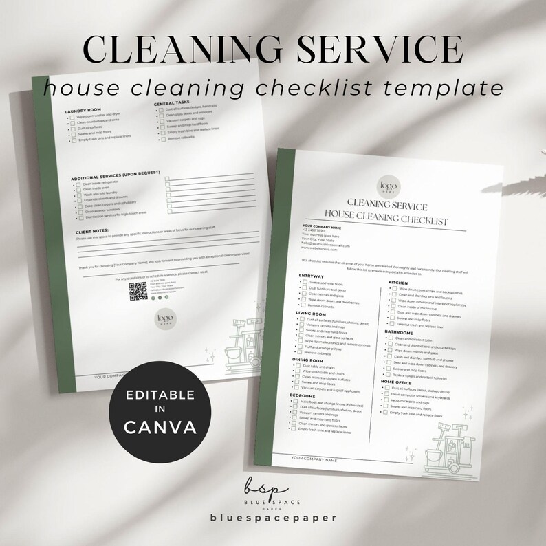 Whole House Cleaning Checklist, Professional Deep Cleaning Checklist ...