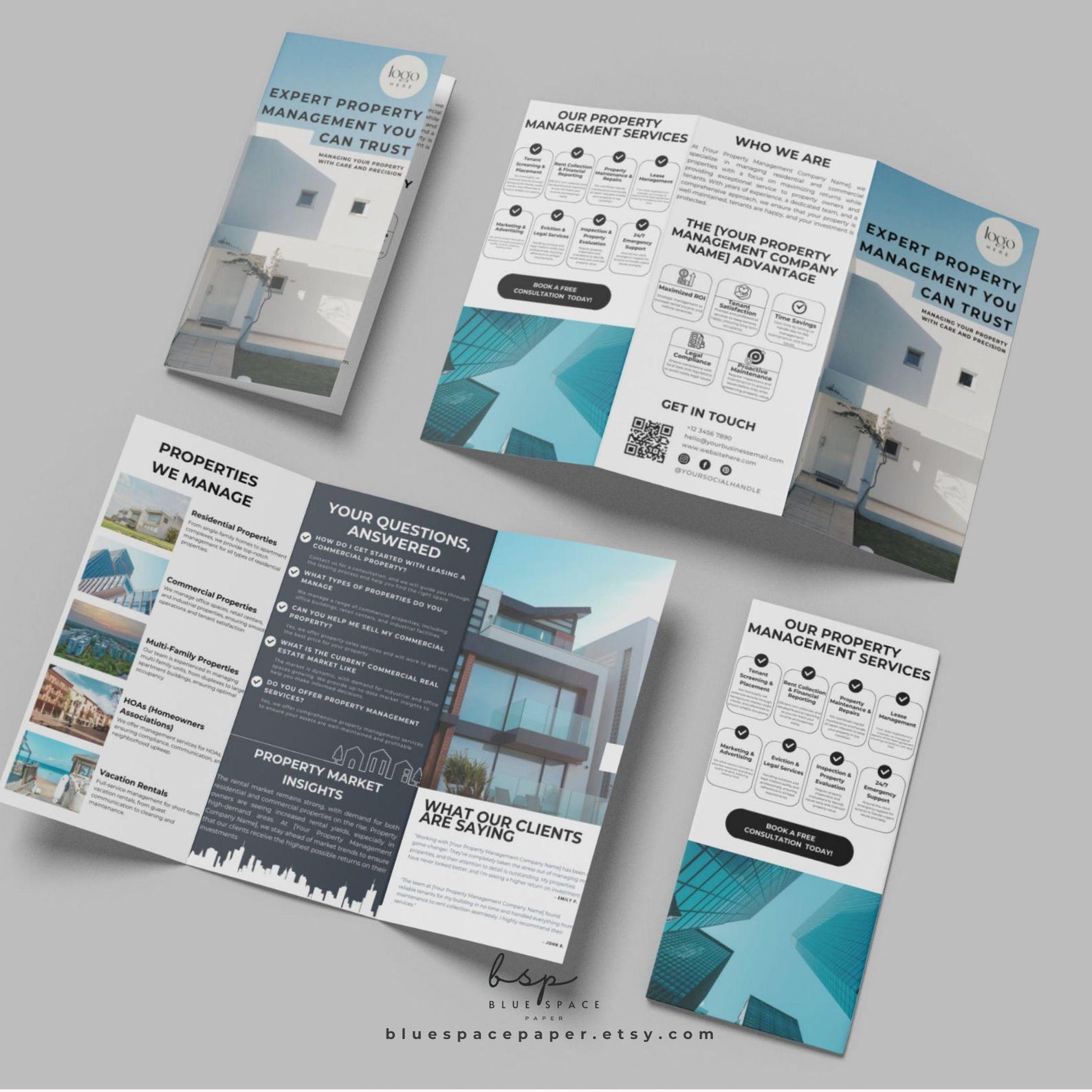 Property Management Brochure, Commercial Real Estate Brochure Template ...