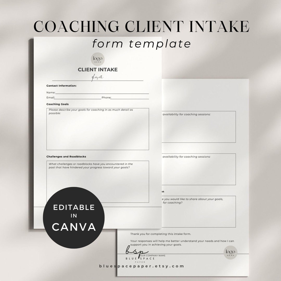Wellness Coaching Intake Form, Client Intake Form Life Coaching, Client ...