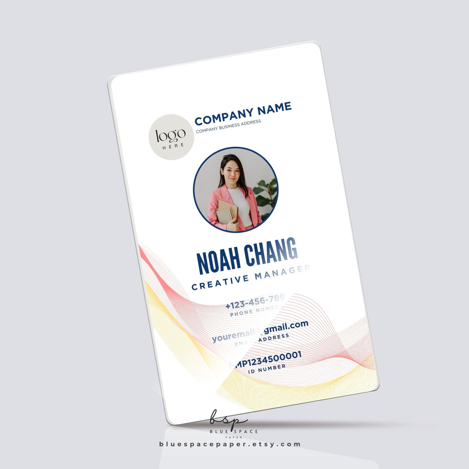 ID Card Template Canva, Editable ID Badge, Customize ID Card, Teacher Id Card Template, Employee ...