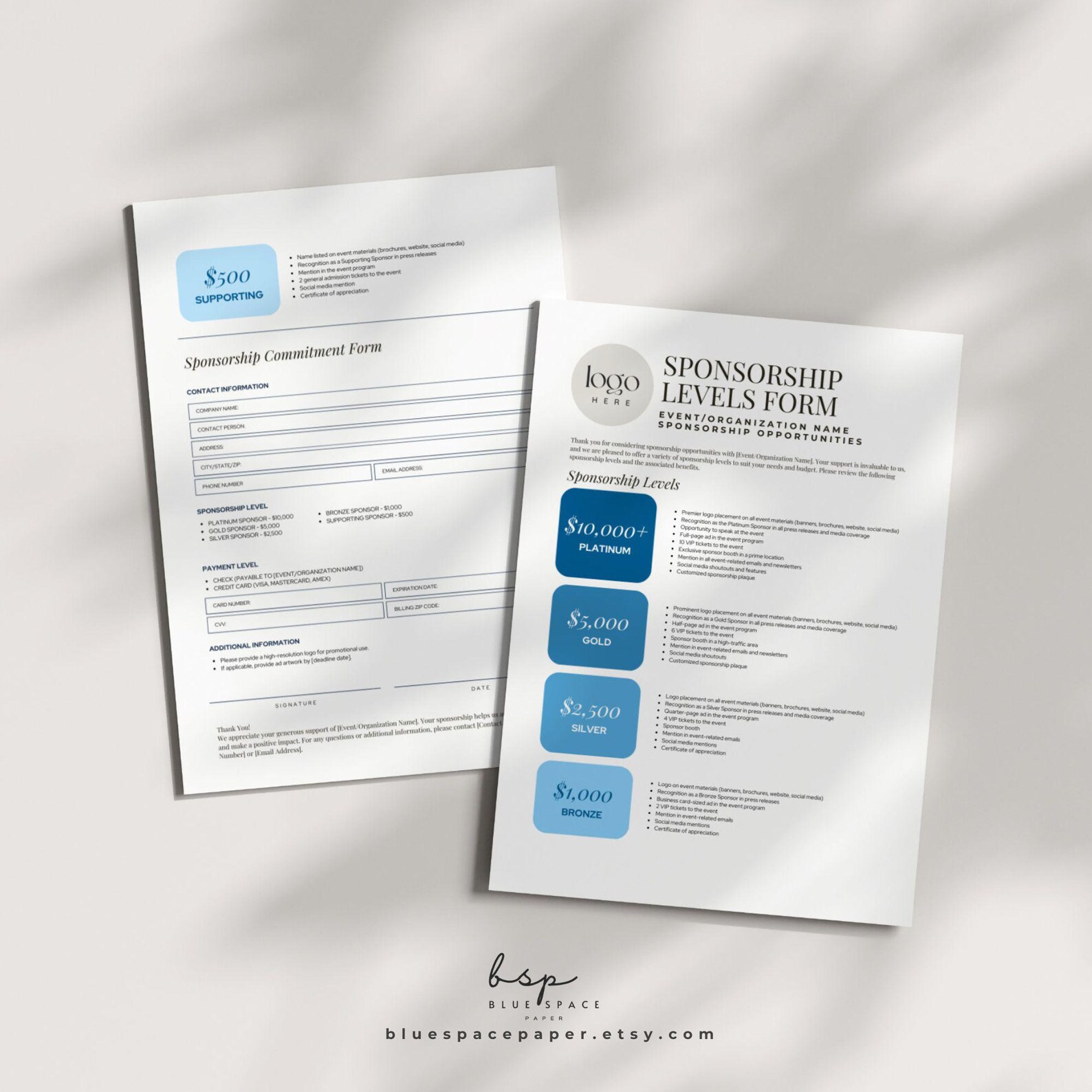 Sponsorship Levels Form, Sponsor Forms, Sponsorship Package Template ...