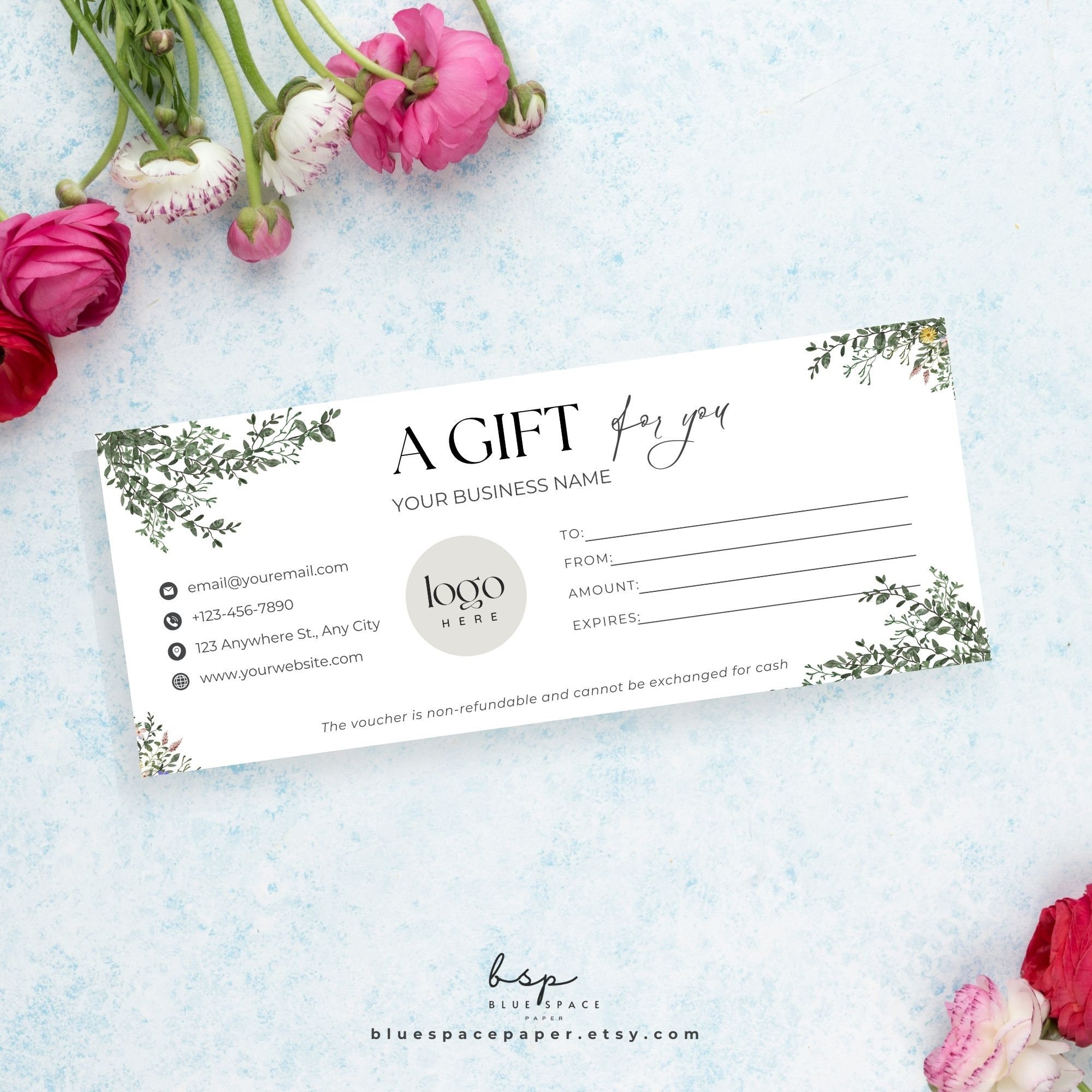 Hair Salon Gift Voucher, Printable Gift Certificate Salon, Editable ...