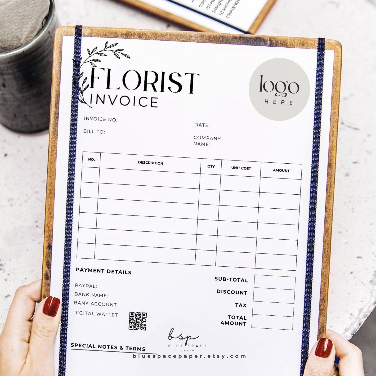 Florist Invoice, Small Business Invoice Customized, Flower Businesses ...