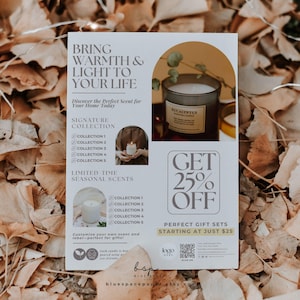 Candle Business Flyer, Soy Wax Candle Flyer, DIY Flyer Template Canva ...