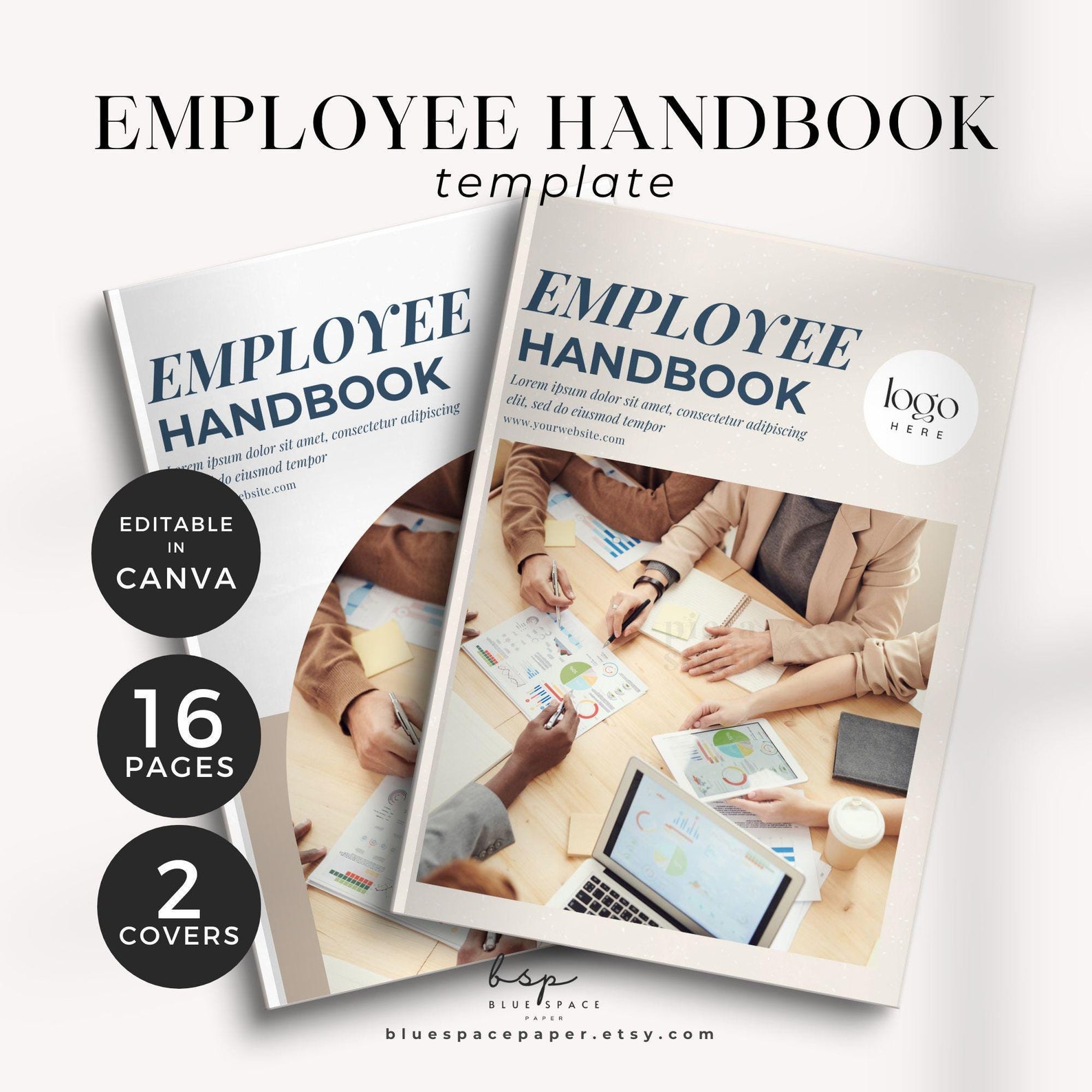 Employee Training Manual in Canva, Employee Handbook Template, Employee ...